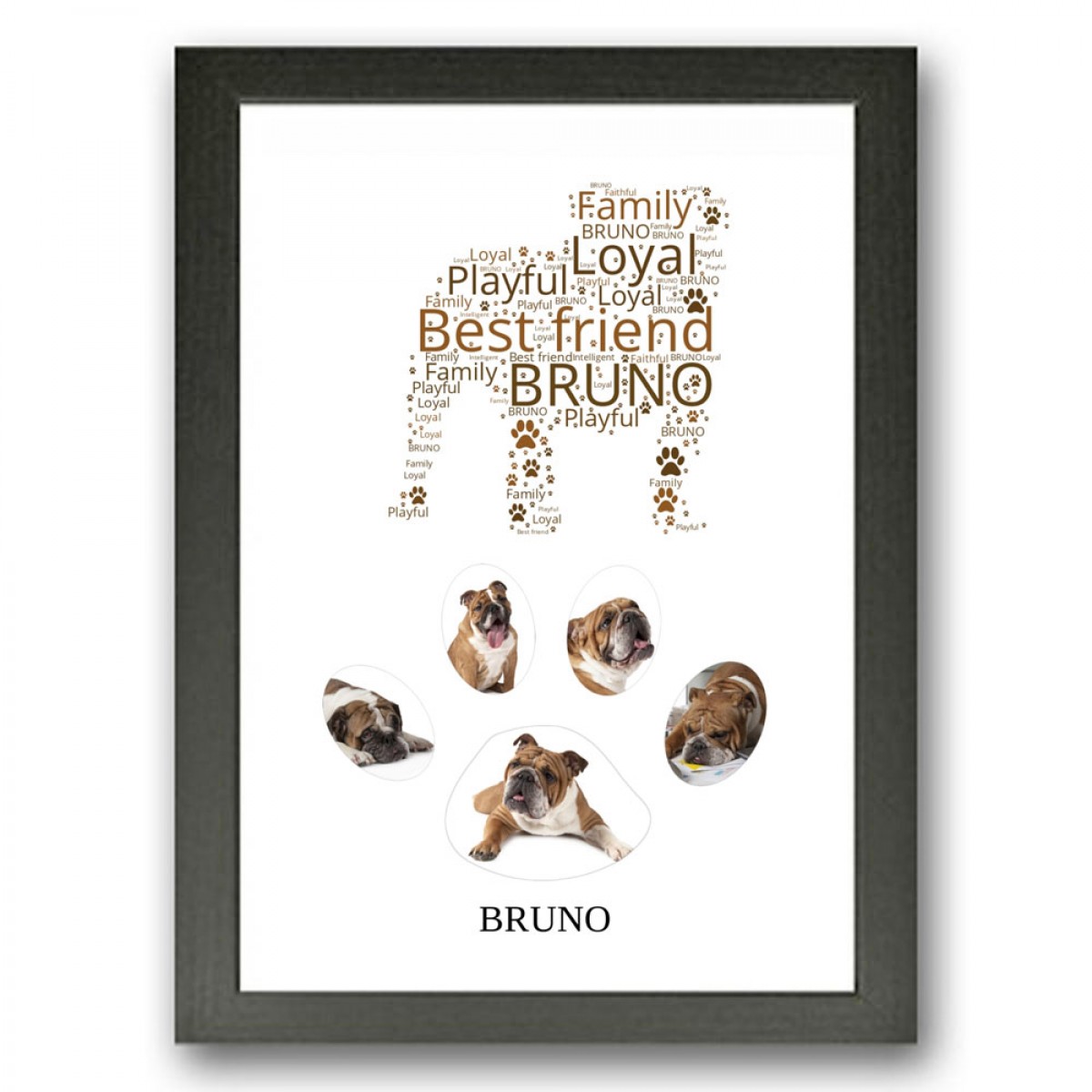 Bulldog Photo Collage Gift | Bulldog Photo Collage Maker and Bulldog ...