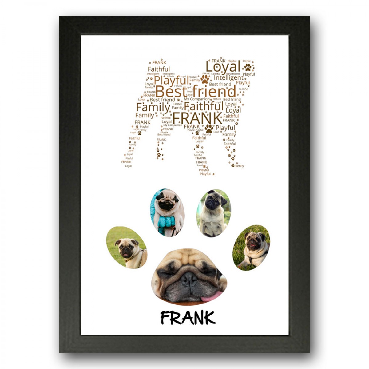 Pug Dog Photo Collage Gift | Pug Dog Photo Collage Maker and Pug ...