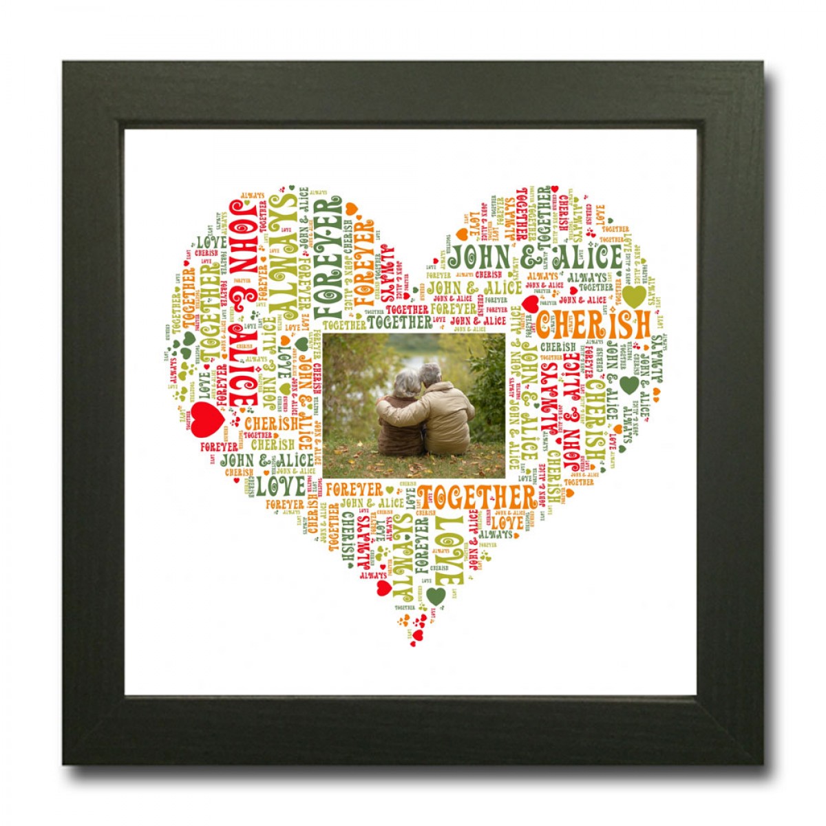 word art heart with photo